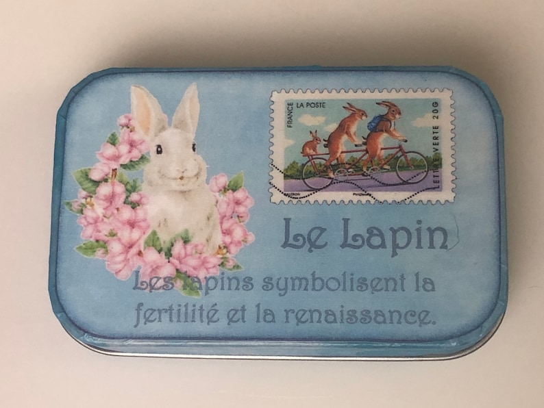 Rabbit Altered Tin - Etsy