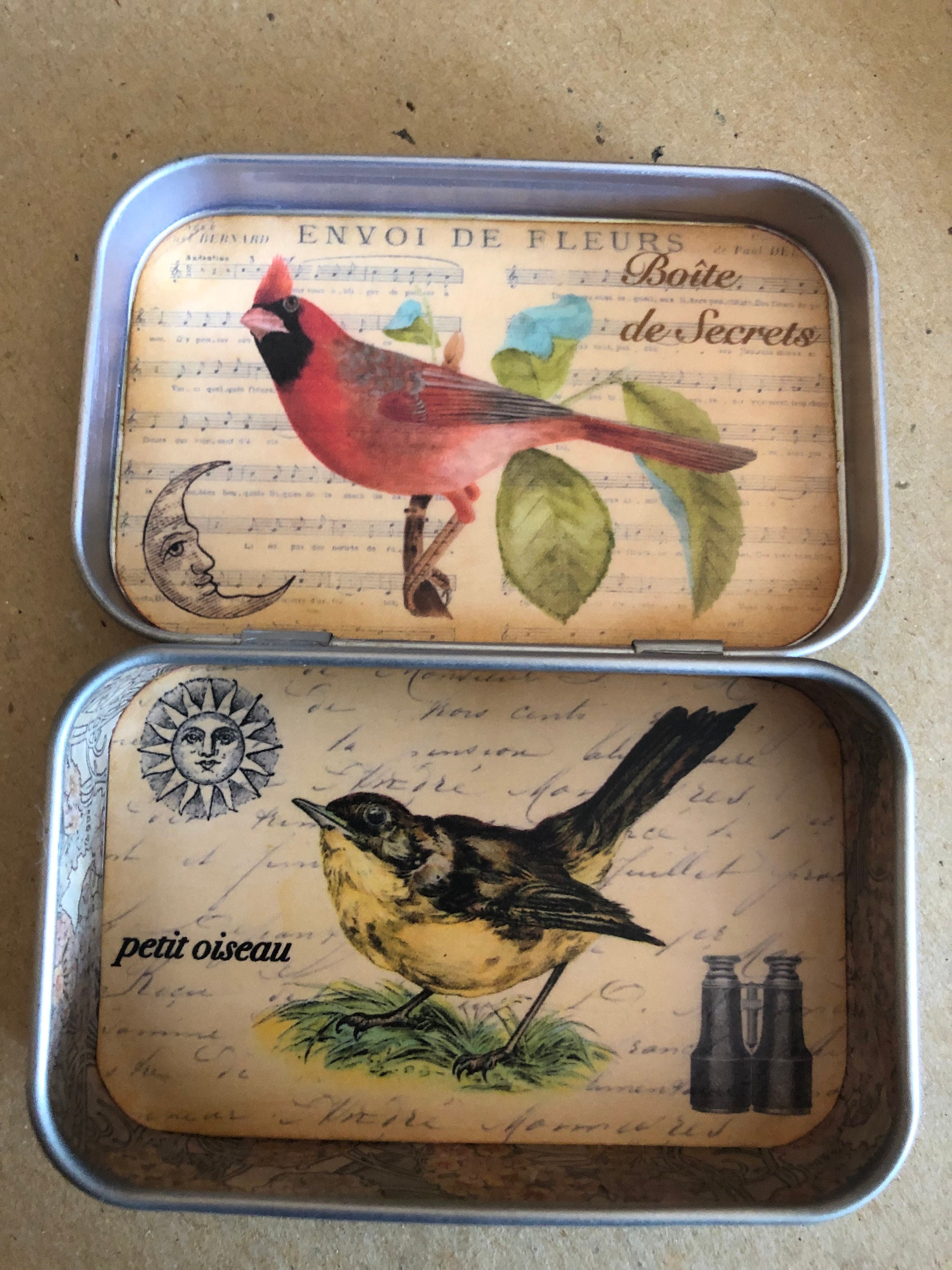 Vintage Bird Altered Tin - Etsy