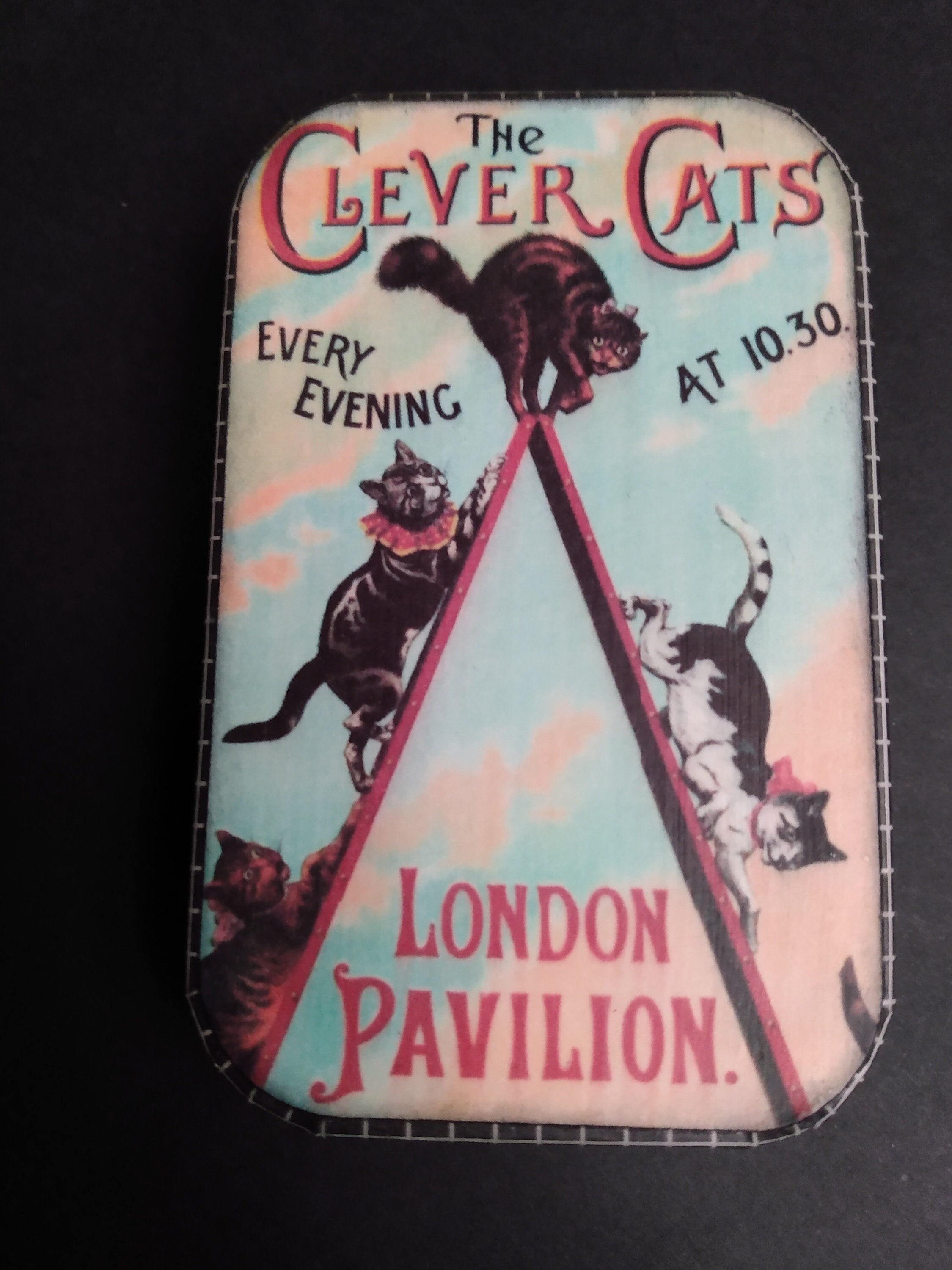 Vintage Black Cat Advertisement Altered Tin #1 - Etsy