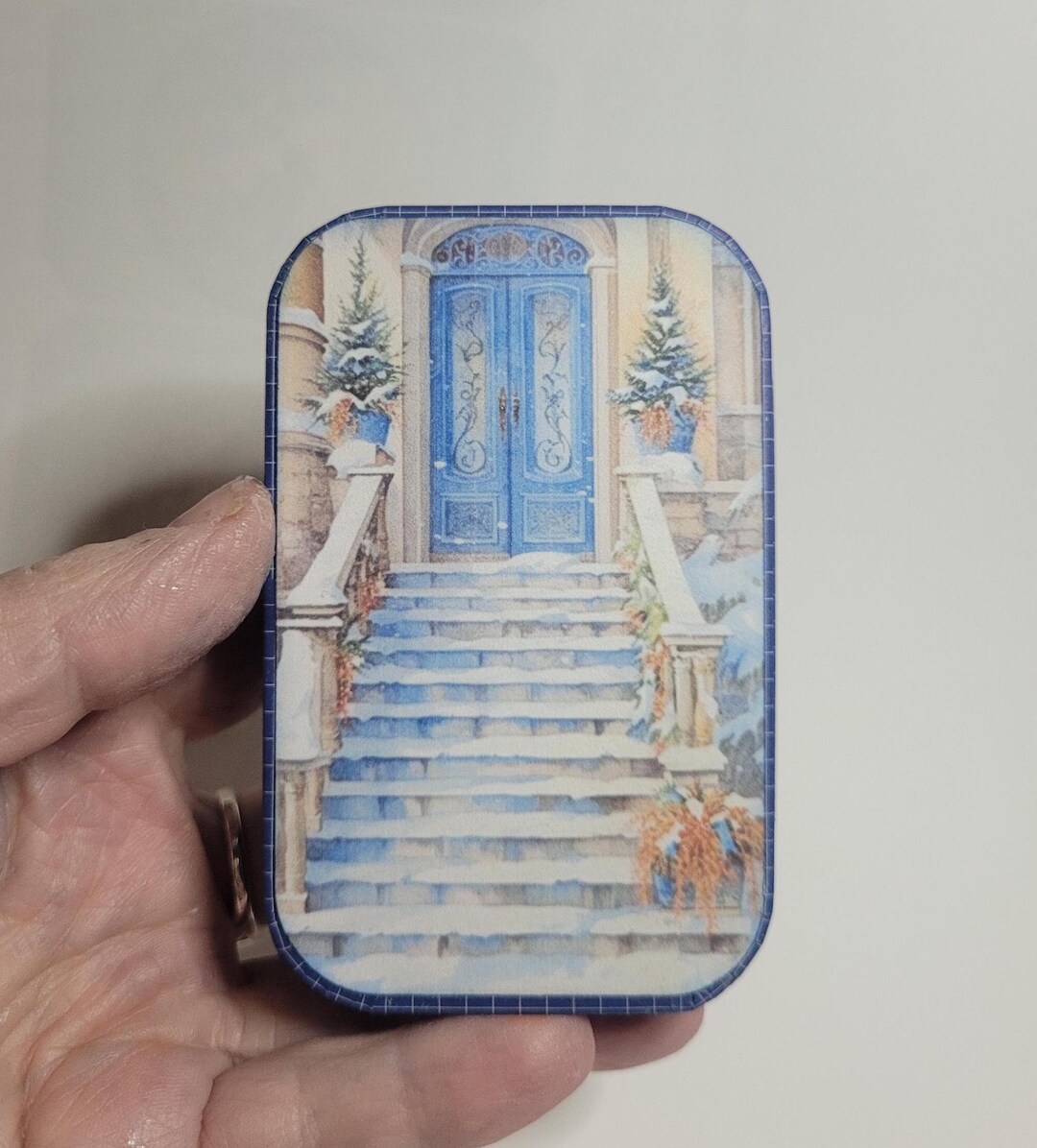 Blue Winter Tin - Cozy Home - Etsy