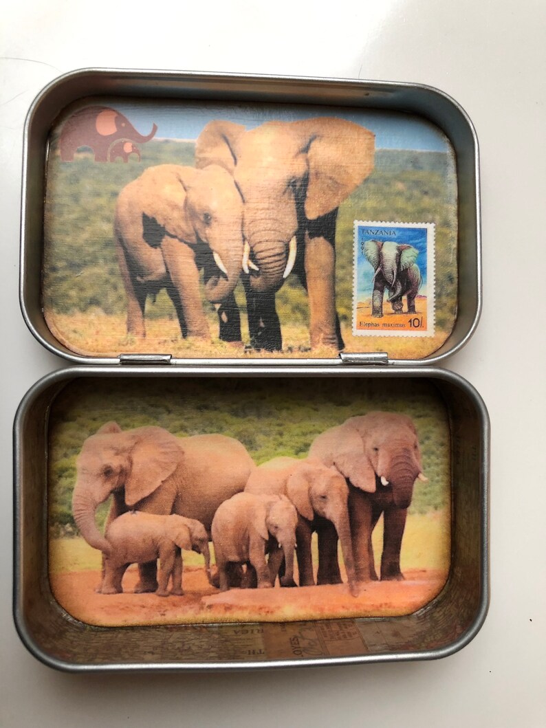 Elephant Altered Tin - Etsy