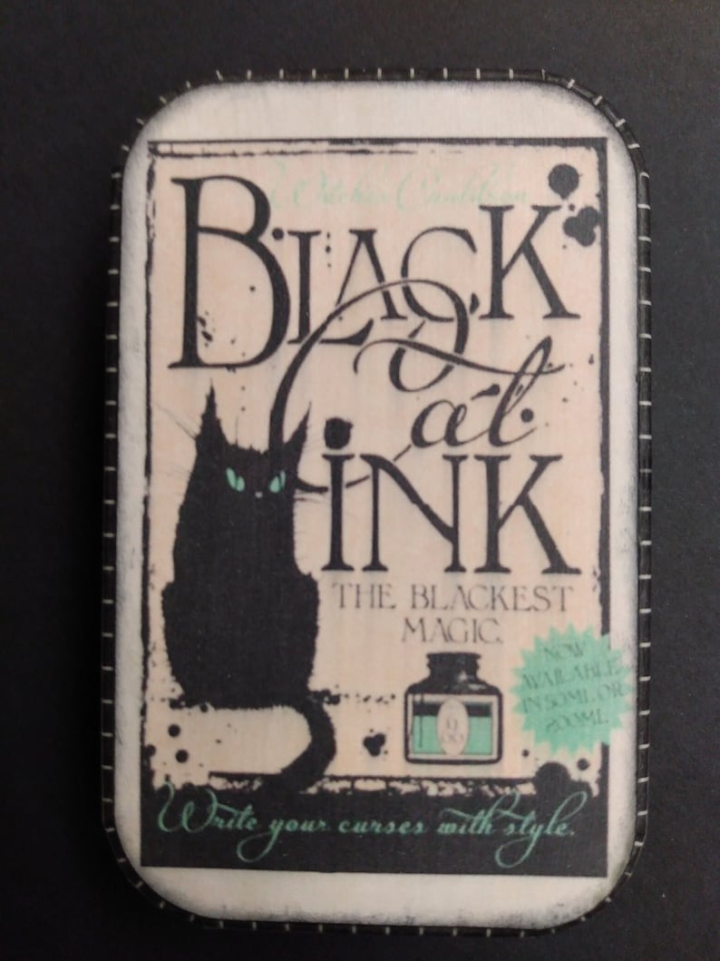 Vintage Black Cat Advertisement Altered Tin #1 - Etsy