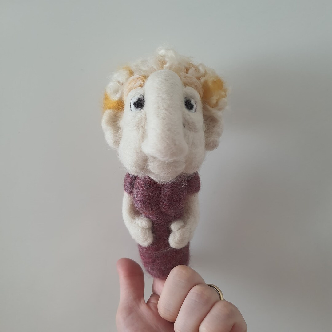 Old Lady With Cute Cheeks - Needle Felted Finger Puppet - Etsy