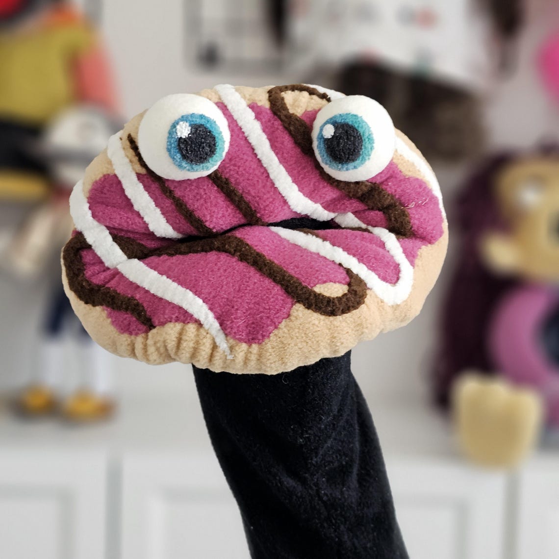 Doughnut Hand Puppet With Chocolate Frosting - Etsy