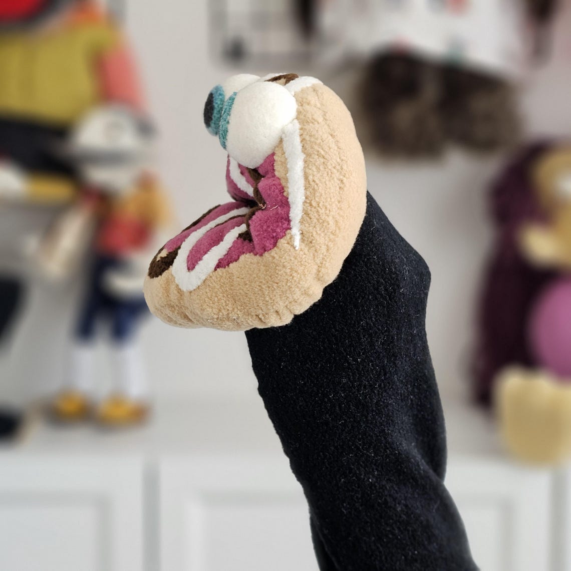 Doughnut Hand Puppet With Chocolate Frosting - Etsy