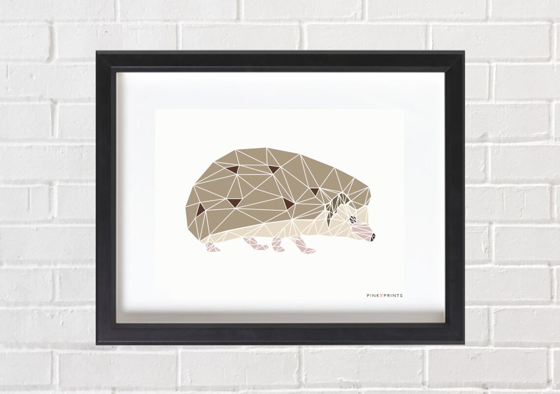 Hedgehog Print, Geometric Hedgehog, Hedgehog Wall Art, Instant Download ...