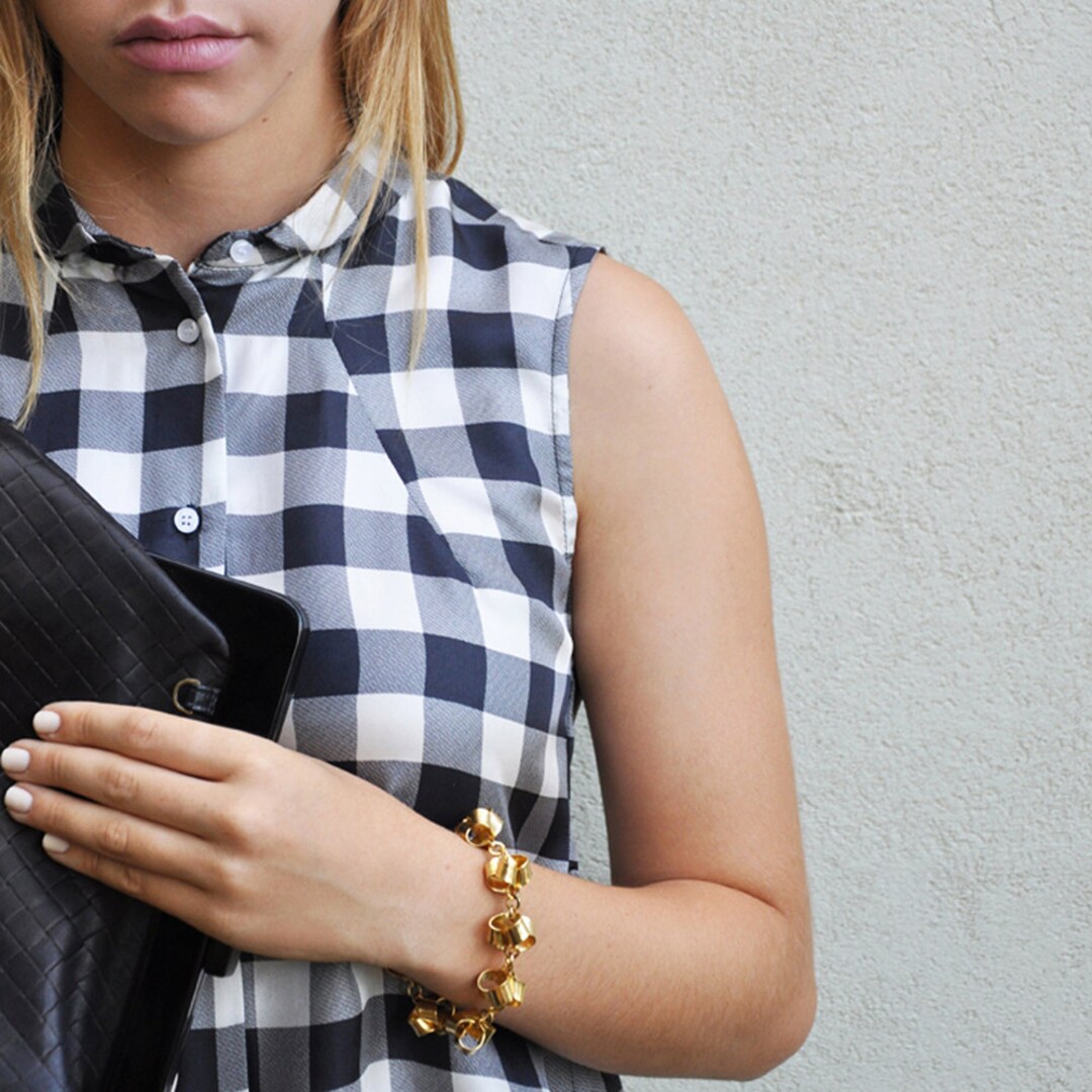 Chain Link Bracelet, Statement Link Bracelet, Gold Bohemian Bracelet ...