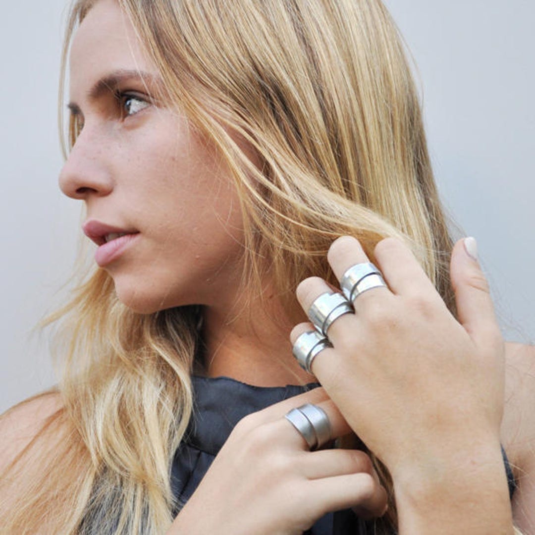 Silver Wrap Ring, Wide Band Ring, Wrap Around Ring, Wrapped Silver Ring ...