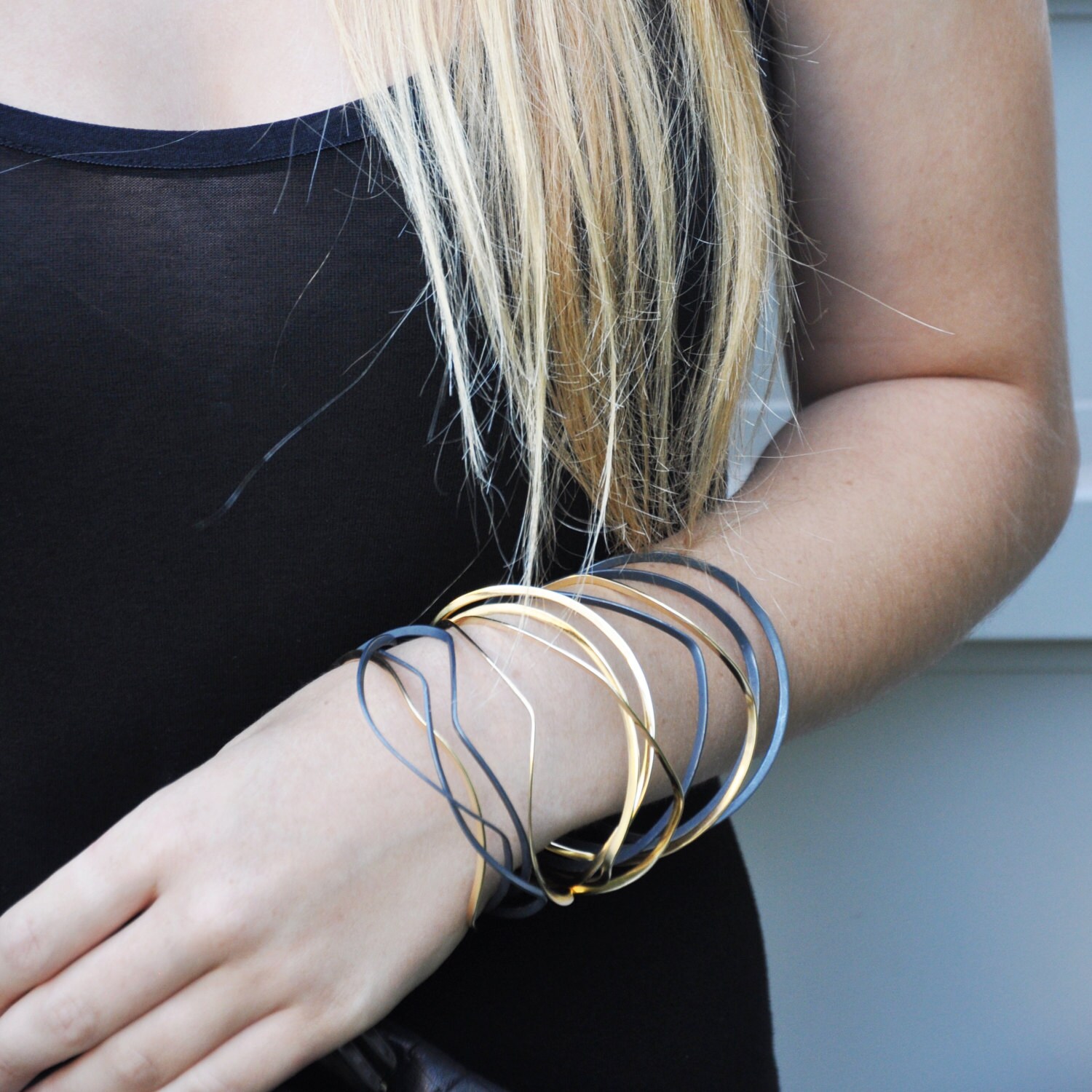 Gold Stacking Bangle Gold Bangle Bracelet Thin Bangle Set - Etsy