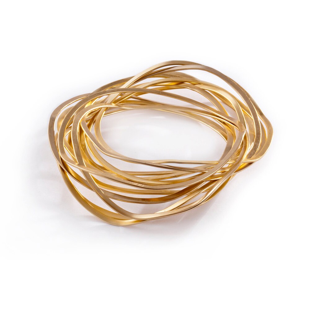Gold Stacking Bangle Gold Bangle Bracelet Thin Bangle Set - Etsy