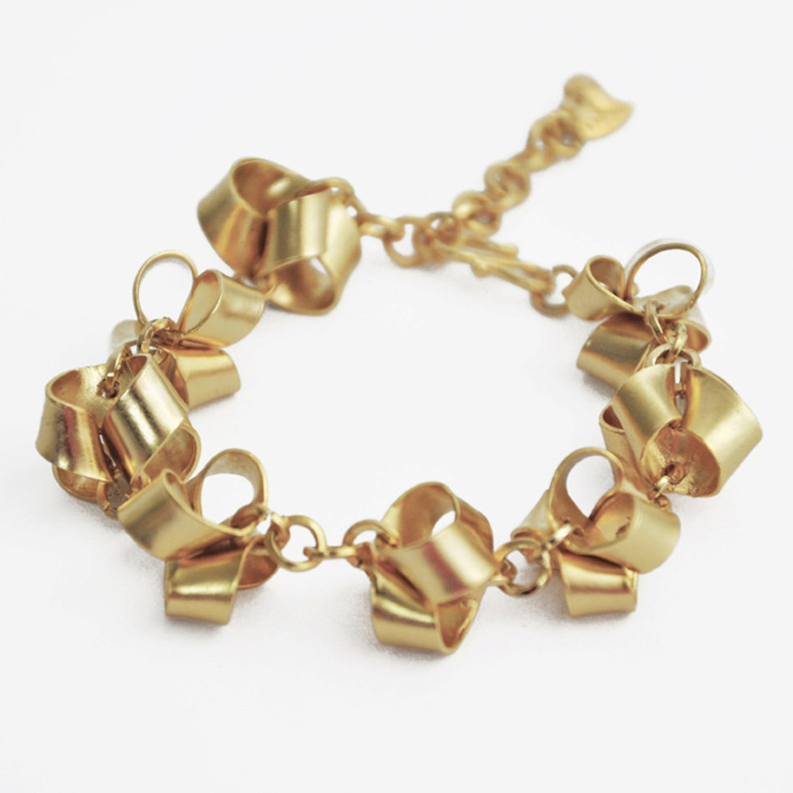 Chain Link Bracelet, Statement Link Bracelet, Gold Bohemian Bracelet ...