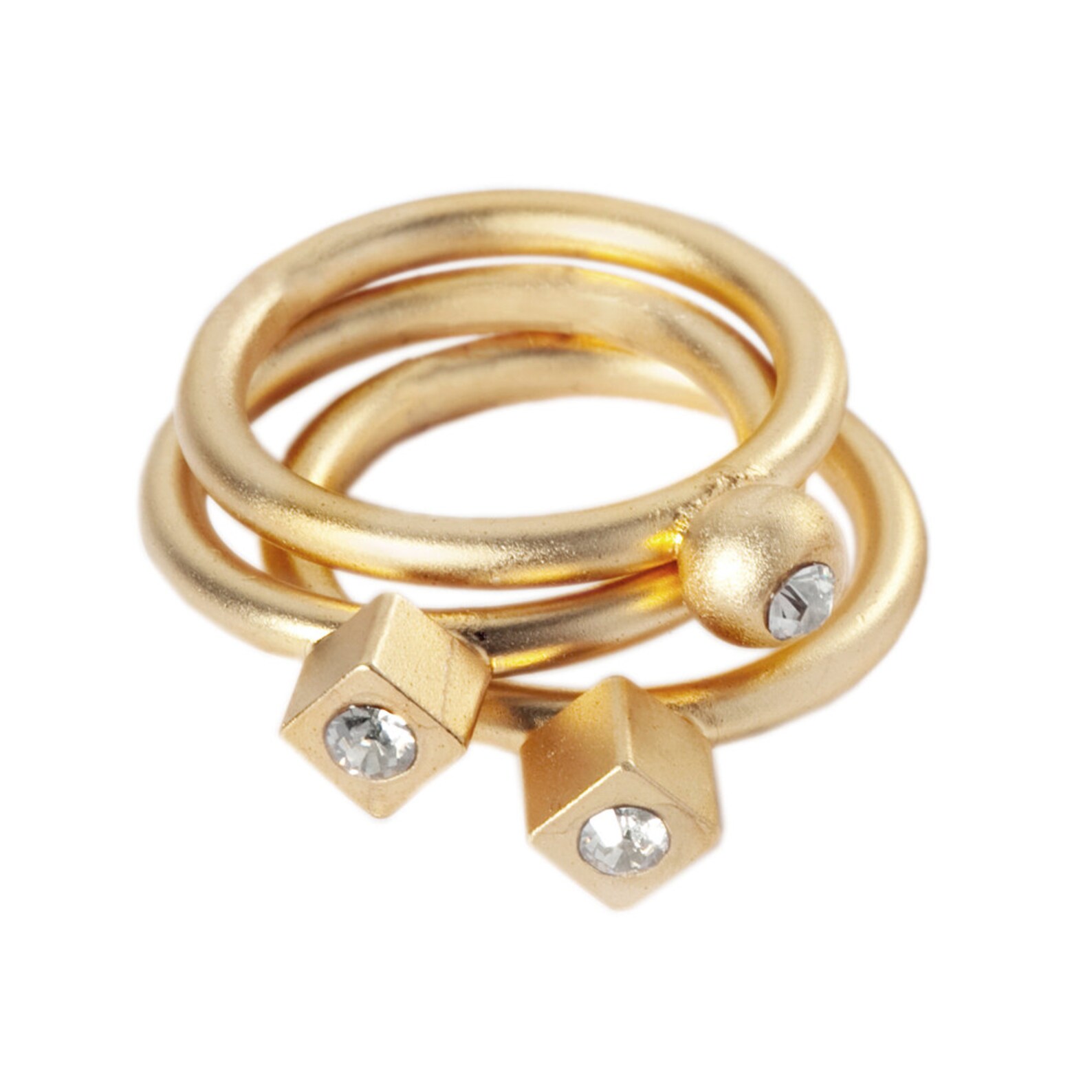 Gold Bezel Ring Stacking Ring Set Yellow Gold Rings - Etsy