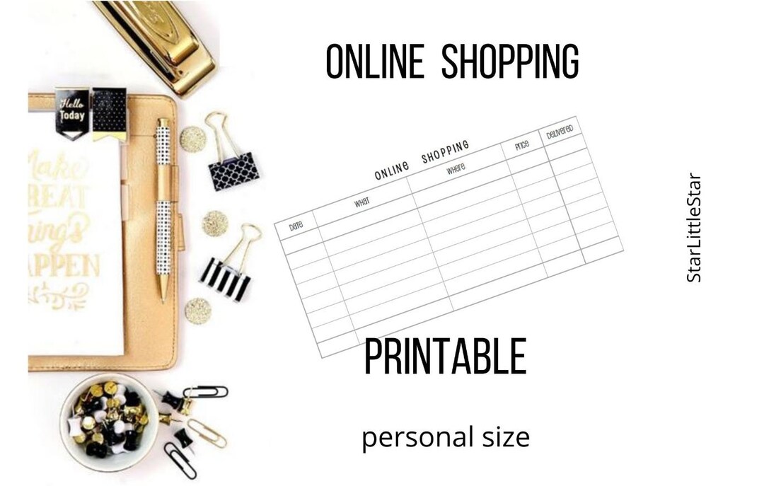 Online Shopping Insert - Printable - Etsy