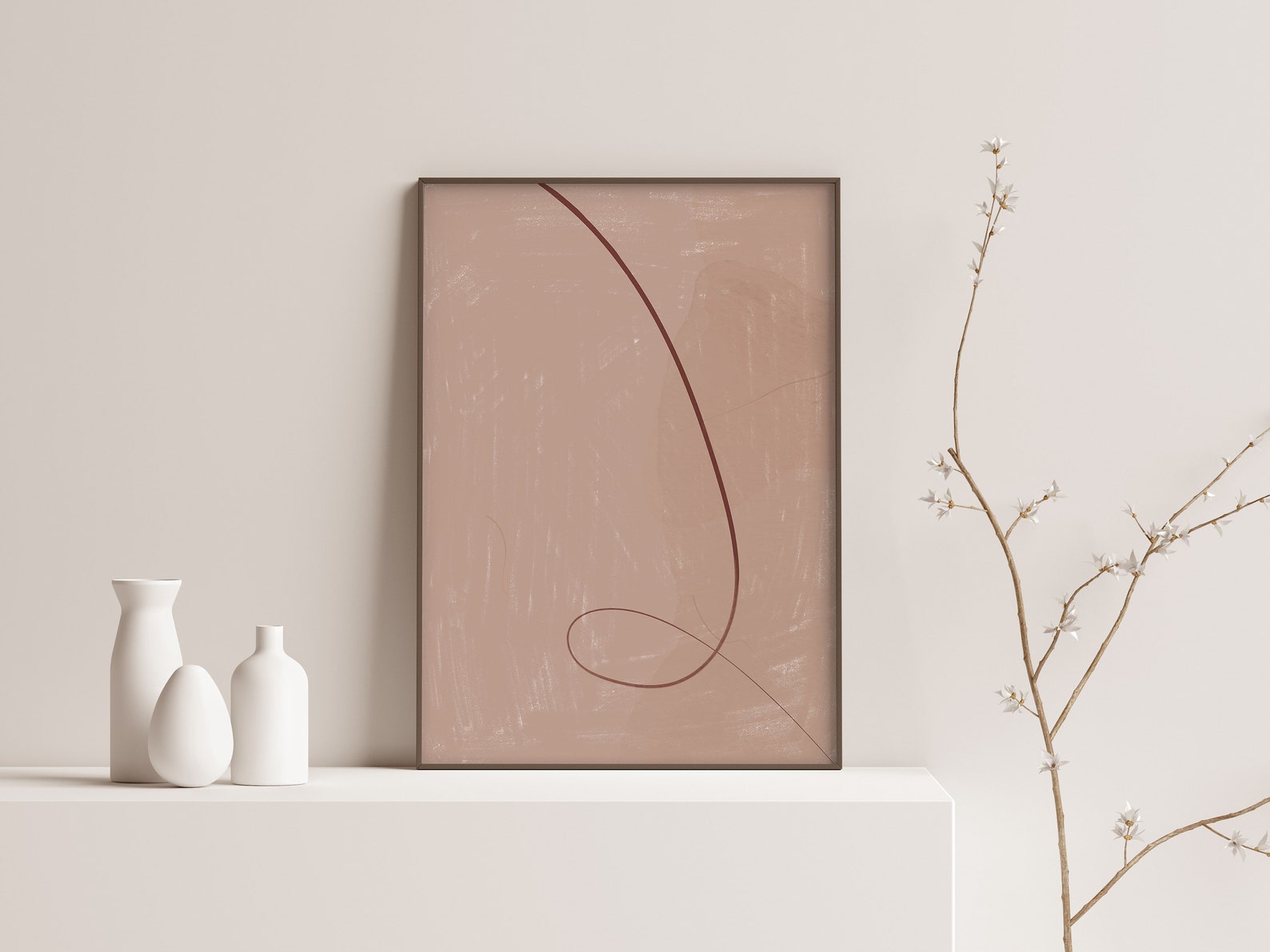 Abstract One Line Wall Decor Modern Line Art Sketch | Etsy