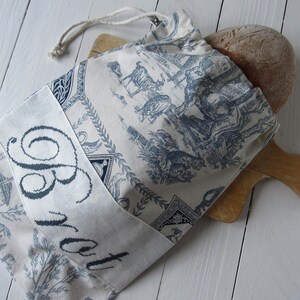 Bread Bag Bulk Food Bag Blue Beige Zero Waste Shopping Bag Toile De ...