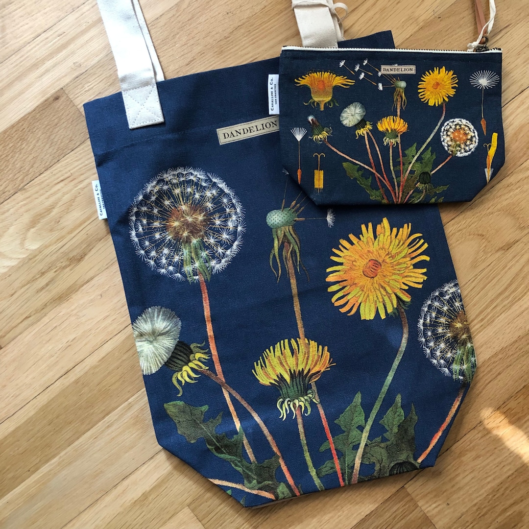 Dandelion Tote Bag Dandelion Totebag Floral Print Vintage Wildflowers ...