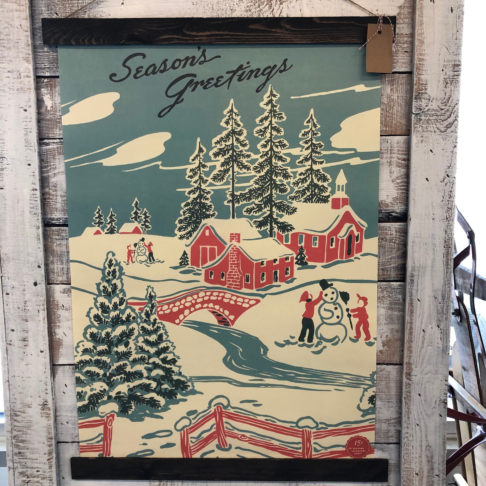 Season's Greetings Poster Christmas Poster Vintage - Etsy