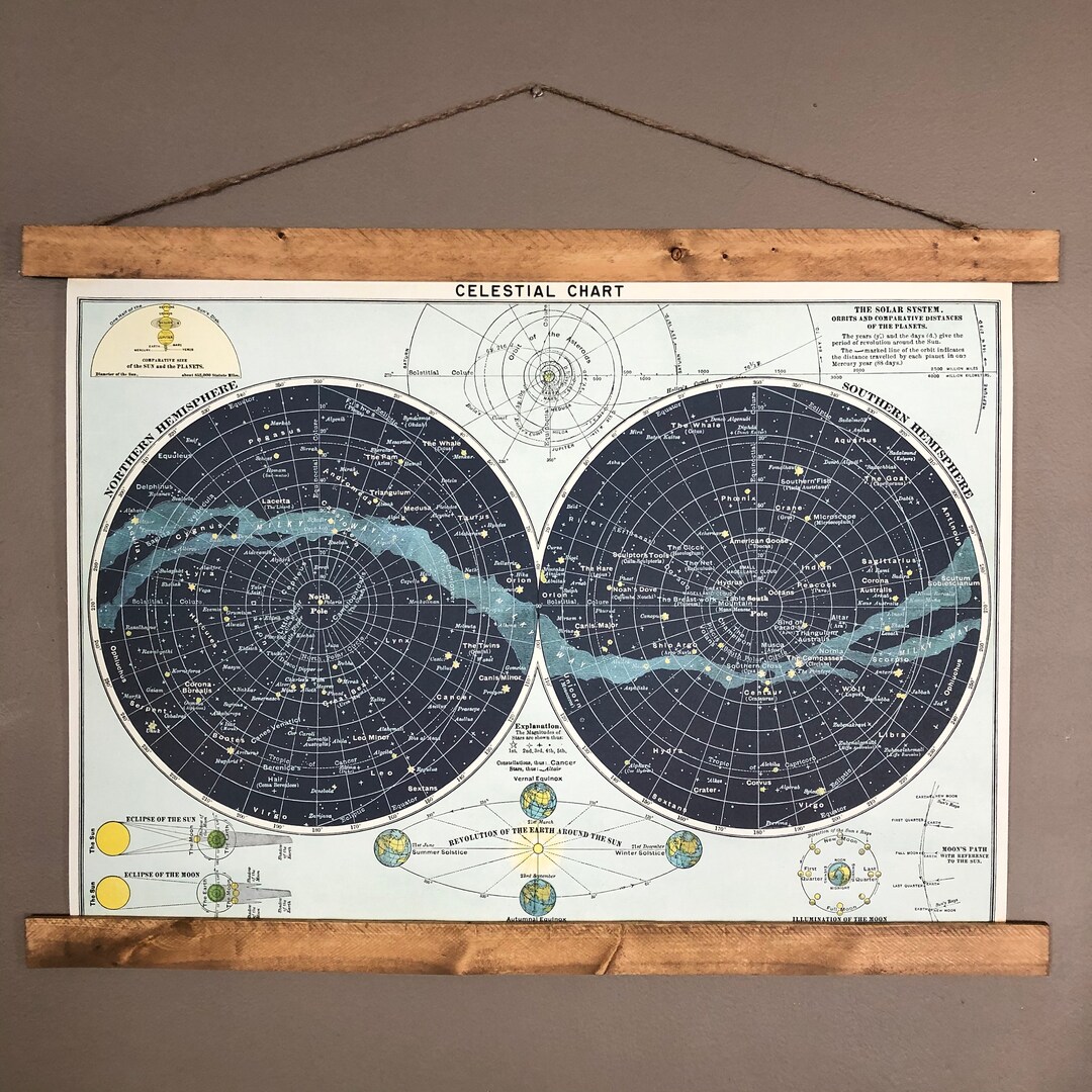 Celestial Art | Celestial Decor | Celestial Gift | Constellation Map ...