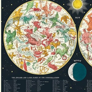 Zodiac Poster | Zodiac Decor | Constellation Map Print | Living Room ...