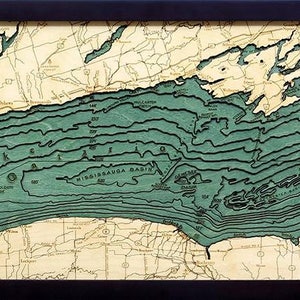 Lake Ontario Art Lake Ontario Map Lake Ontario Wood Chart Lake Ontario ...