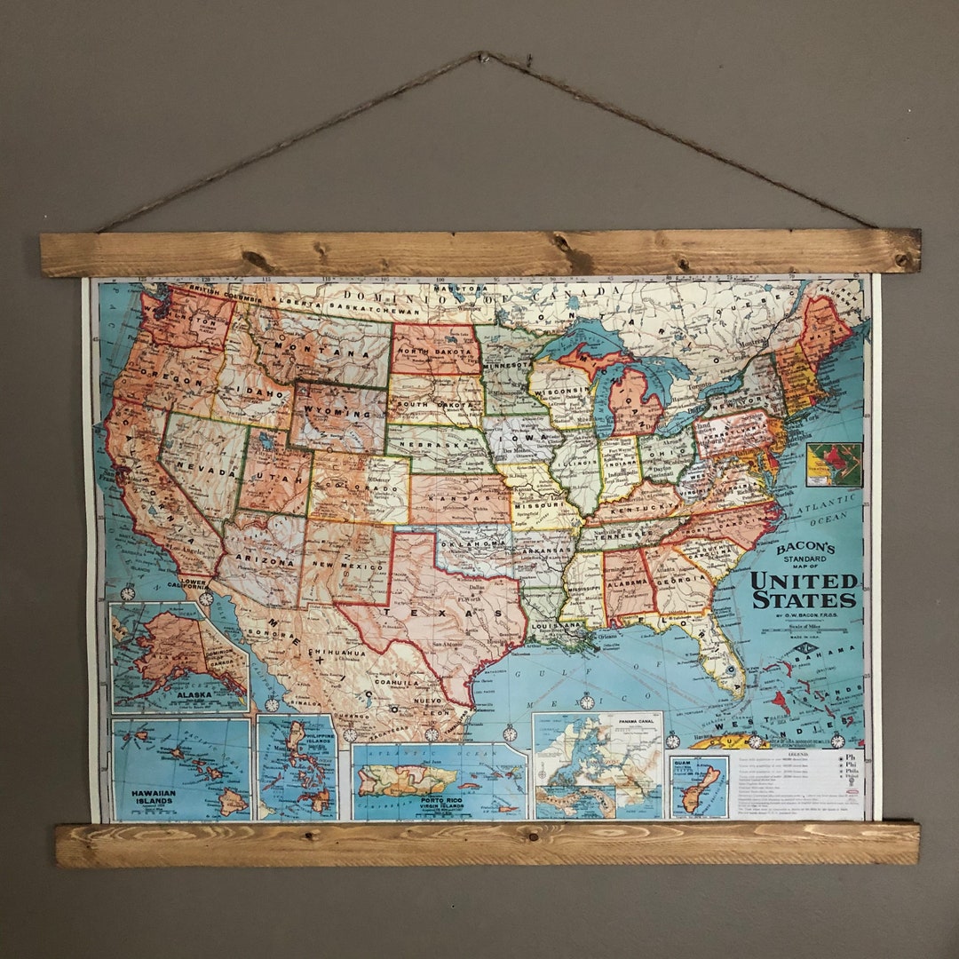 United States Map Poster From the 1960s - Etsy