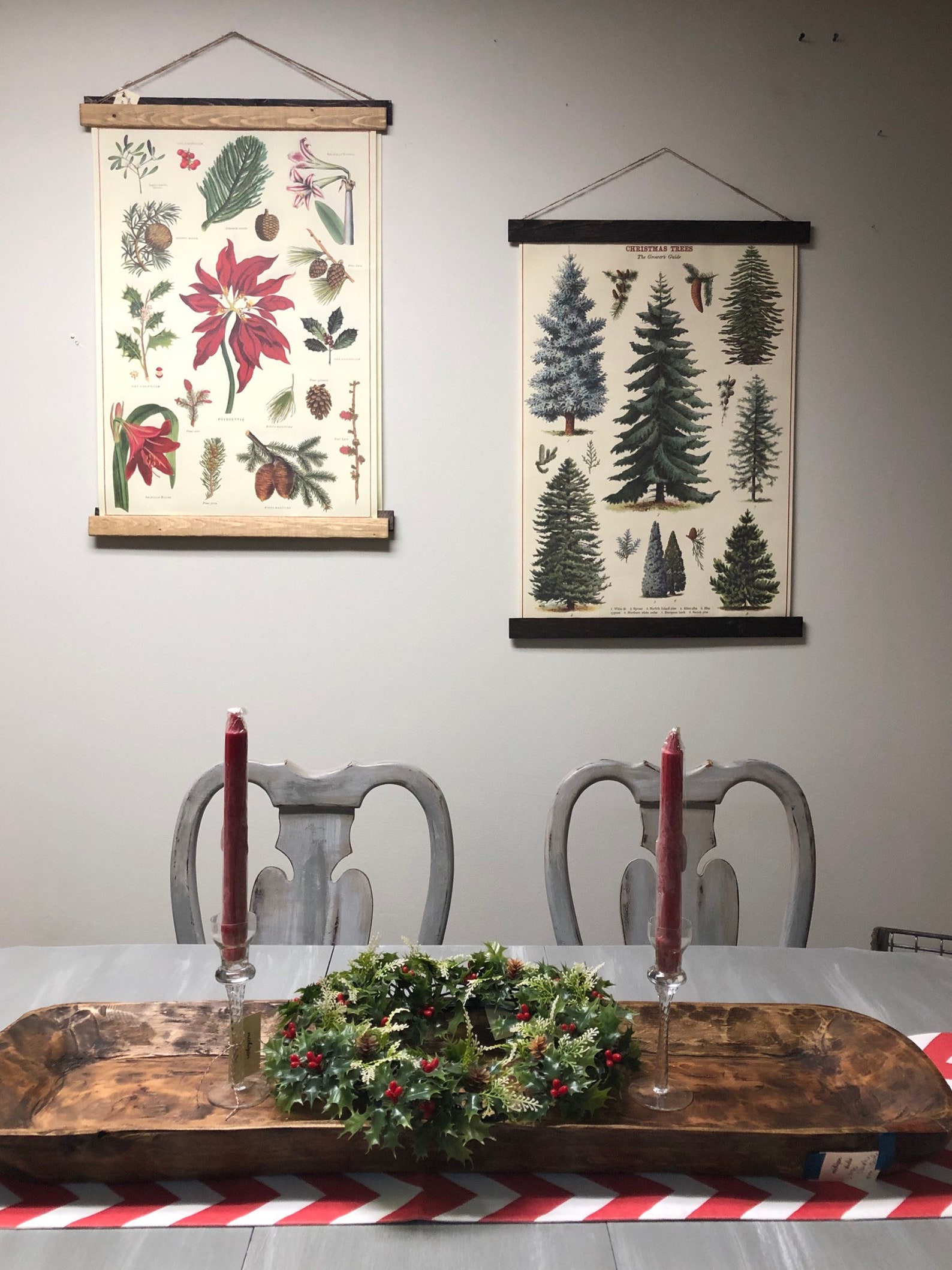 Christmas Floral Poster | Poinsettia Wall Art | Vintage Print ...