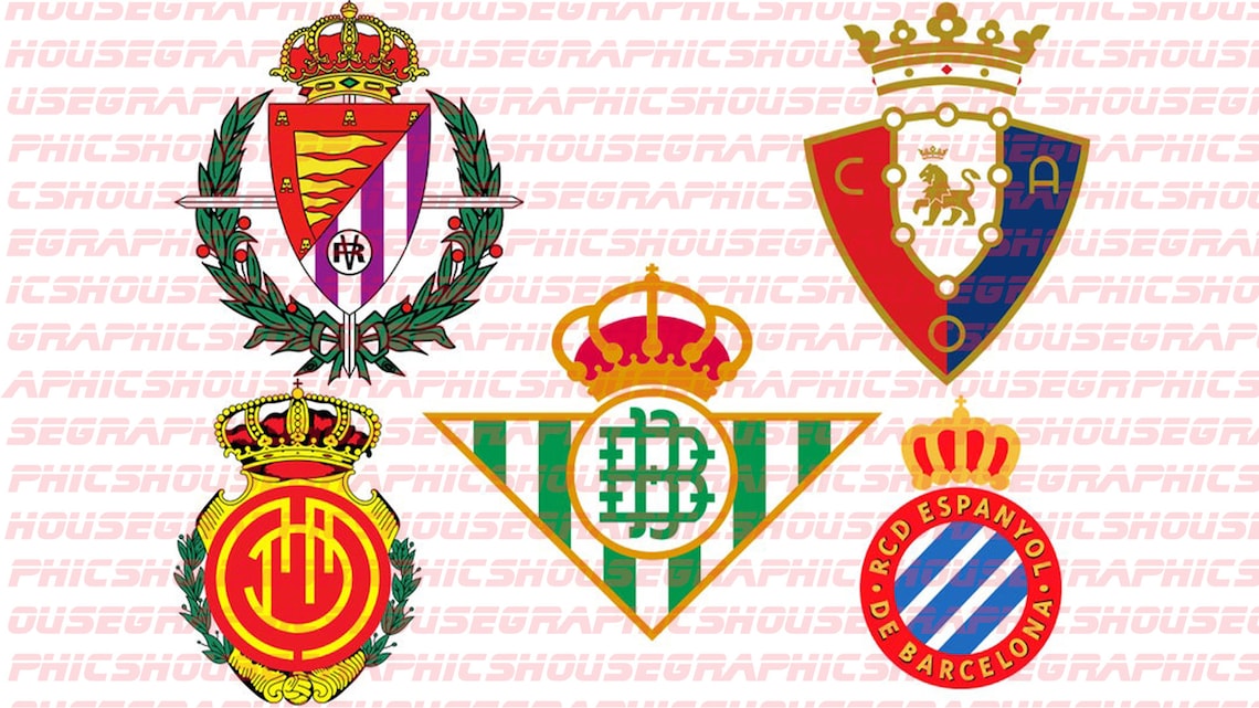 Spanish La Liga Football Team Badges SVG, PNG 20 Teams, Spanish Soccer ...