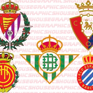 Spanish La Liga Football Team Badges SVG, PNG 20 Teams, Spanish Soccer ...
