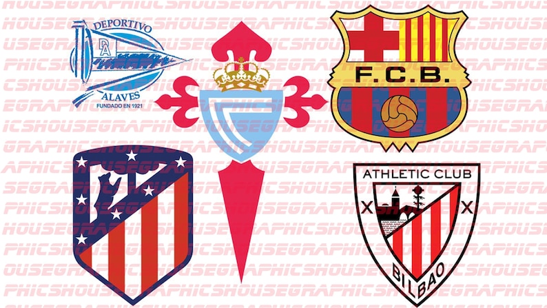 Spanish La Liga Football Team Badges SVG, PNG 20 Teams, Spanish Soccer ...