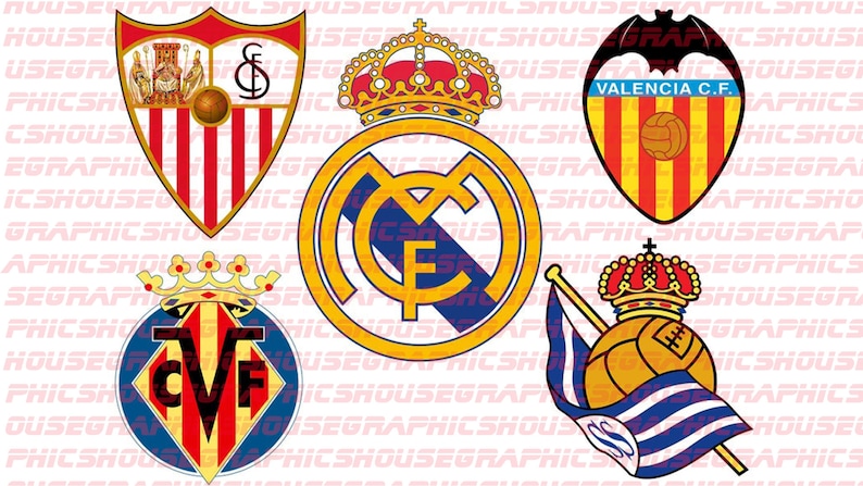 Spanish La Liga Football Team Badges SVG, PNG 20 Teams, Spanish Soccer ...