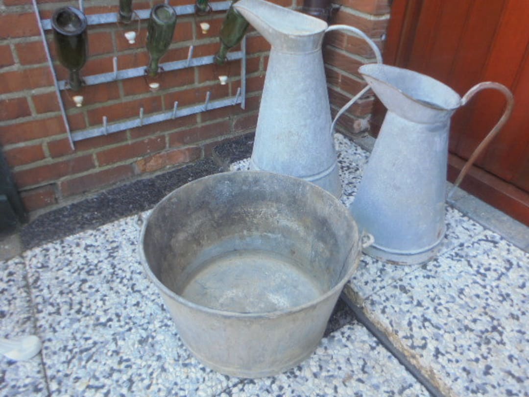 French Bucket / Large French Farm Bucket / Flour Bucket / Zinc Bucket ...
