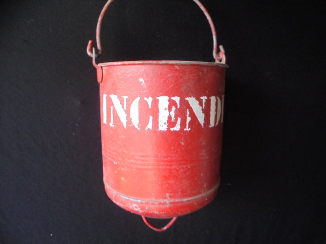 French Fire Brigade Bucket/vintage Fire Brigade Bucket/french Red Fire ...