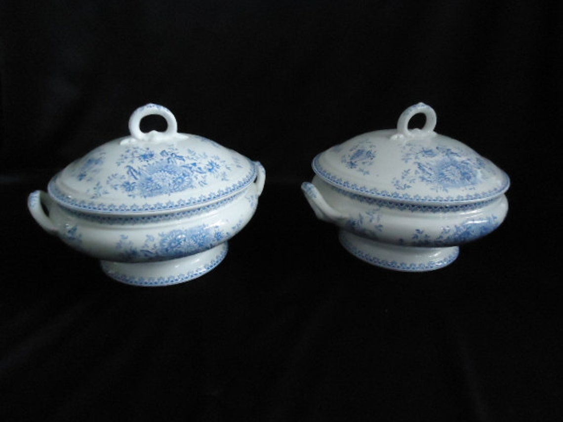 2 Dutch Bowls With Cover/societe Ceramique Maastricht Netherlands ...