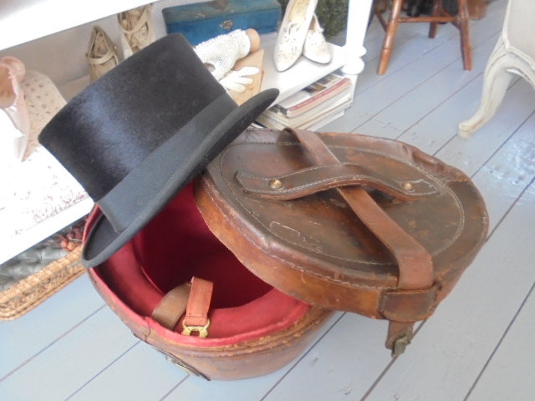 Top Hat Travel Suitcase With Hat / Top Hat With Box / Leather Box for ...