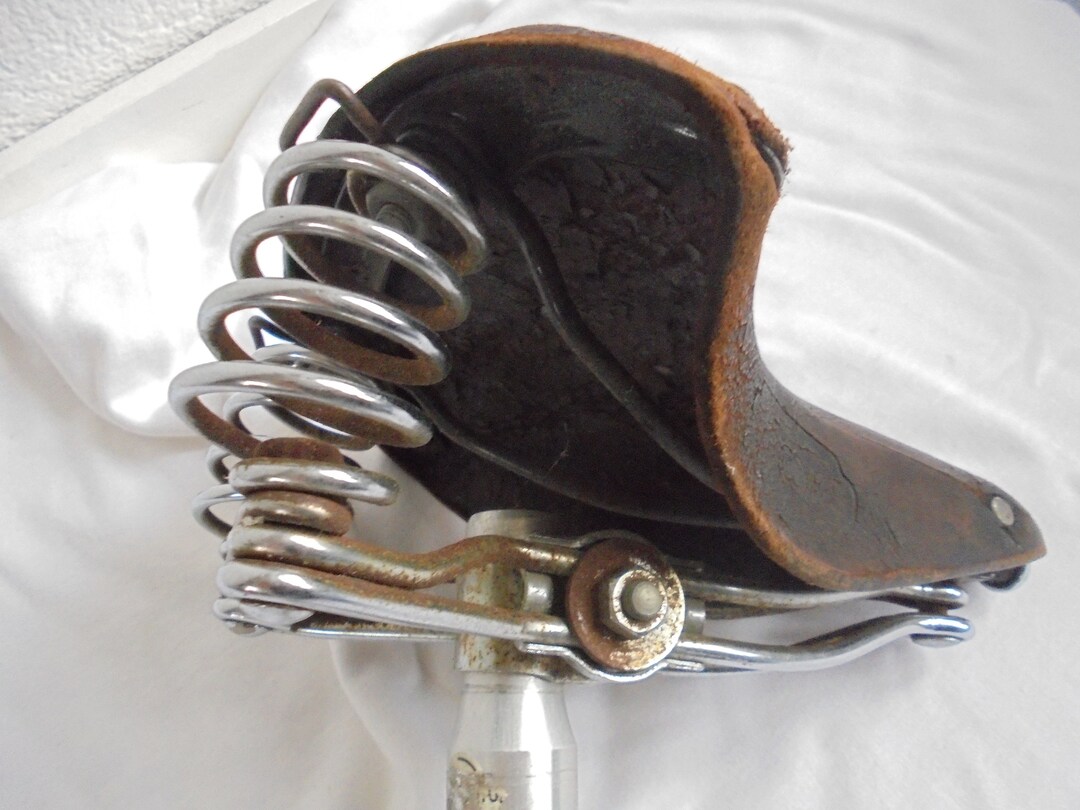 Vintage Leather Bicycle Saddle/leather Bicycle Saddle/ Dutch Lepper ...