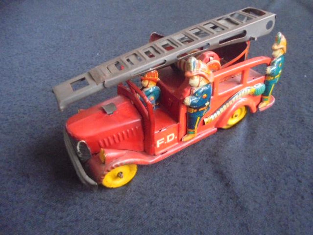 Fire Truck/japanese Car/fire Truck Ladder Truck/antique Toy/vintage Car ...