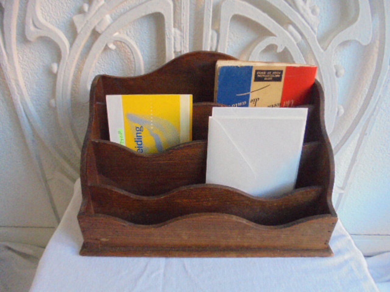 French Vintage Oak Container Letters / 1930 / Letters Holder / - Etsy ...