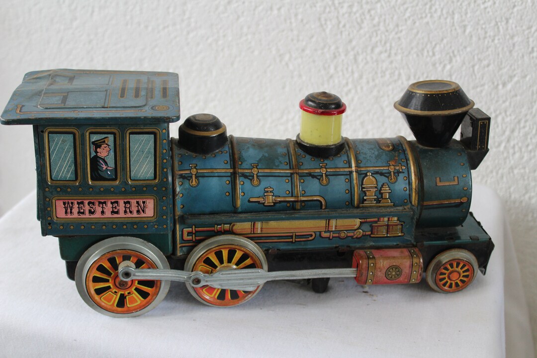 Tin Train/tin Locomotive/japanese Train Ca 1950/tin Toys/antique Toys ...