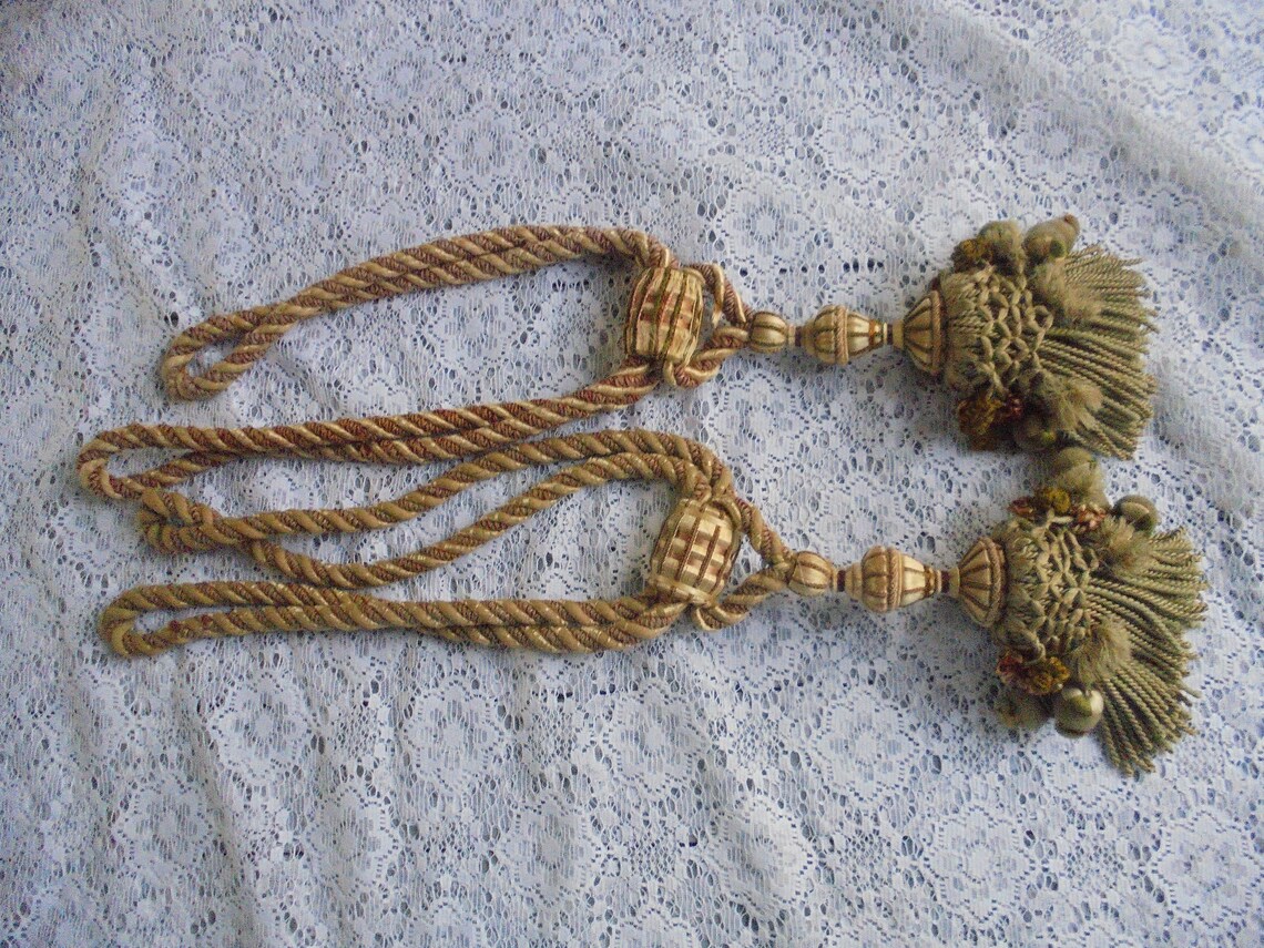 French Curtain Cords and a Set of French Burgundy Curtain - Etsy