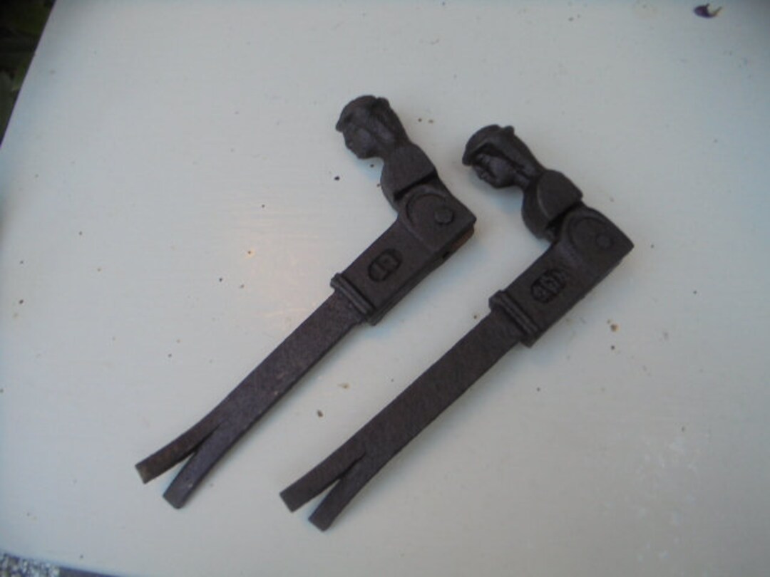 2 French Vintage Shutter Holders/window Shutter Stoppers/cast Iron Cups ...