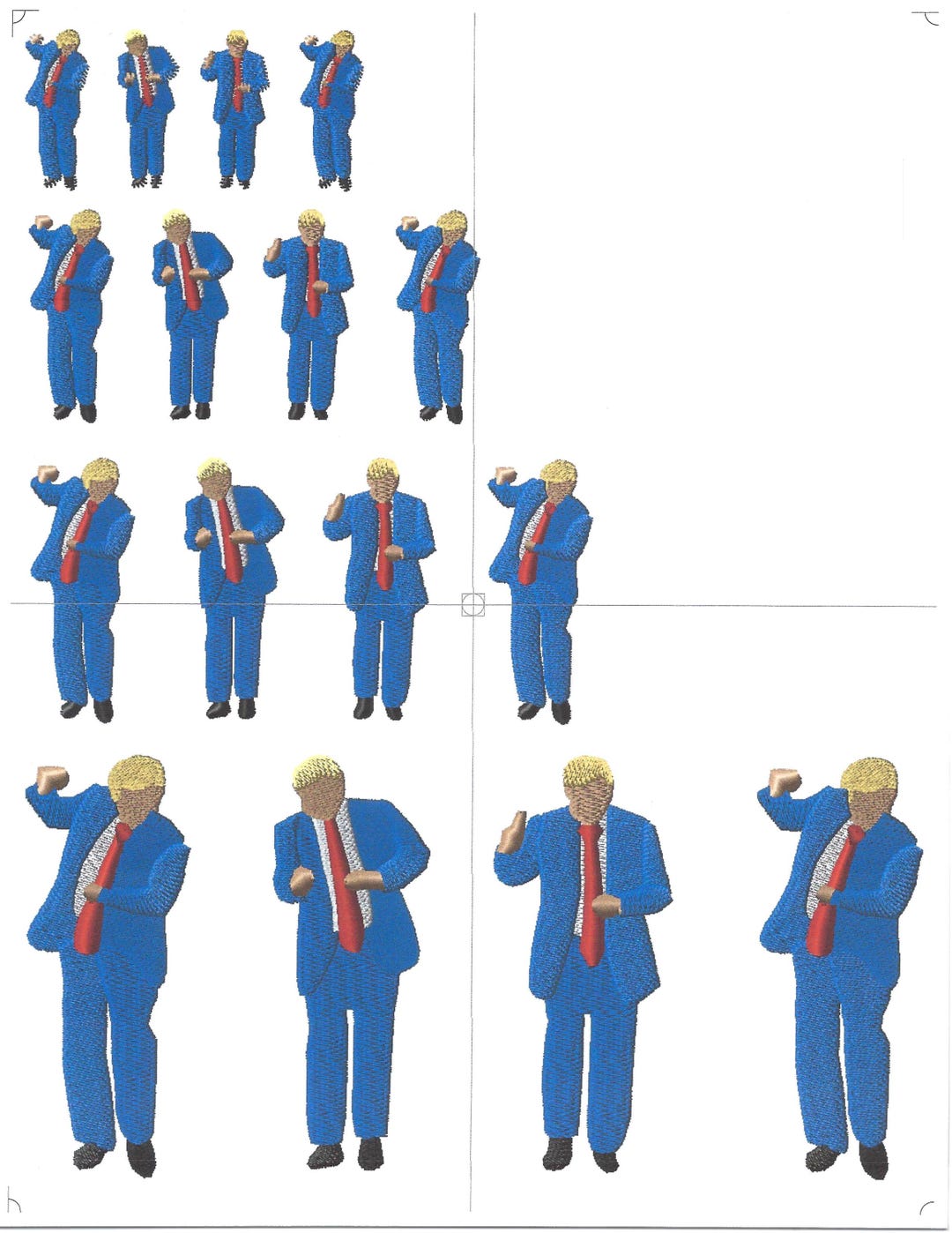 Dancing Trump Silhouette Embroidery File 4 Sizes - Etsy
