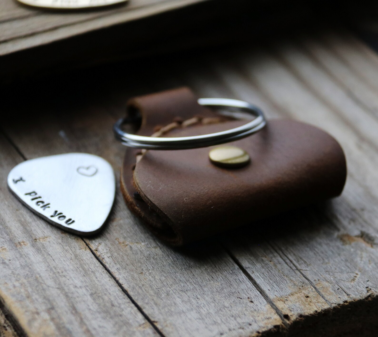 Mens Gift, Guitar Pick Case, Real Leather Guitar Pick Holder, Leather ...