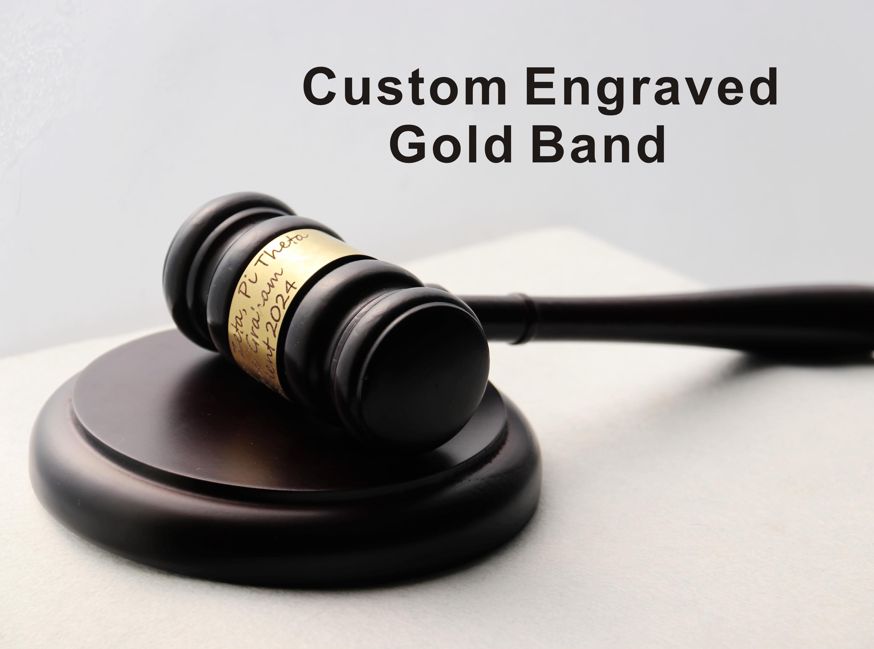 Engraved Wood Gavel, Personalized Wood Gavel With Engraved Gold Band ...