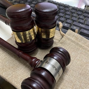 Engraved Wood Gavel, Personalized Wood Gavel With Engraved Gold Band ...