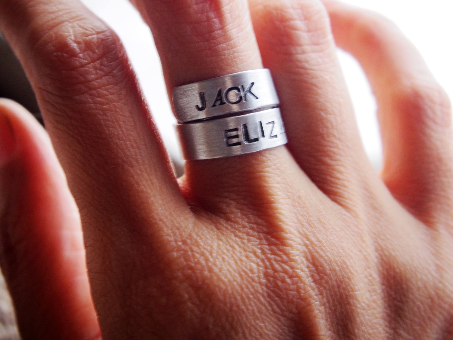 Stamped Wrap Ring, Custom Wrap Rings, Gift, Anniversary, Birthday ...