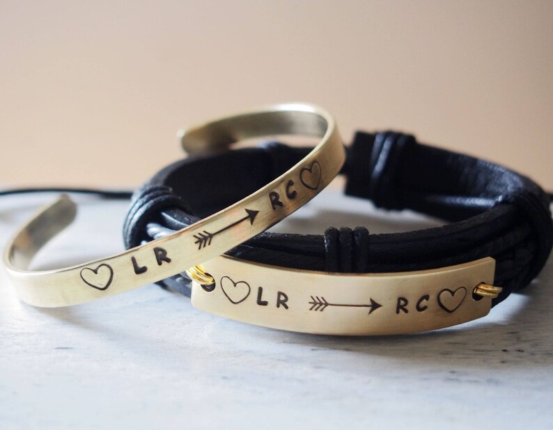 Personalized Couples Bracelets Leather Custom Couples - Etsy