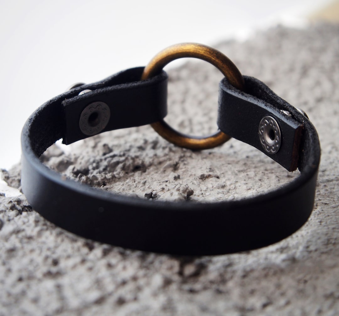 Personalized Leather Bracelet/ Leather Bracelet, Black Leather Widow ...