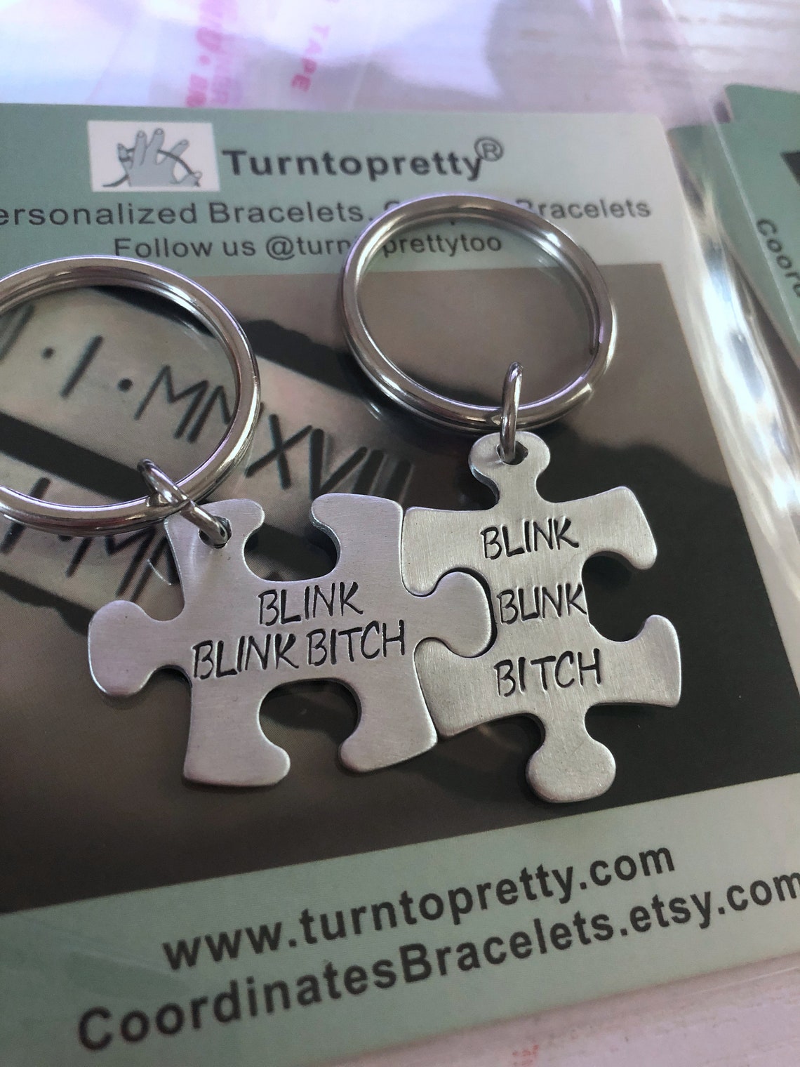 Couples Gift Set Silver Puzzle Piece Keychain Set Silver - Etsy