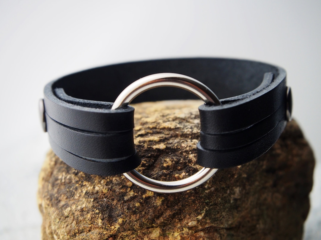 Wedding Ring Bracelet, Real Leather O Ring Bracelet, Widows Bracelets ...