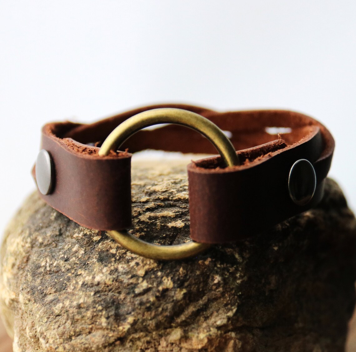 O Ring Bracelet, Braided Leather Widows Ring Bracelet, Widow Ring ...